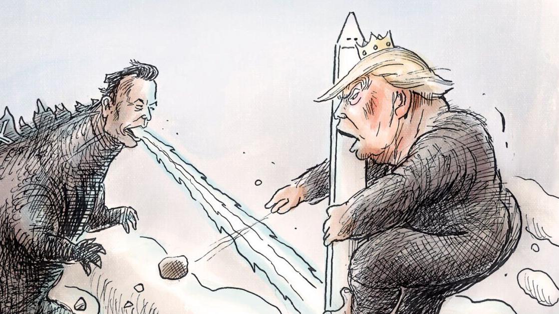12 political cartoons bid the Musk, Trump bromance goodbye