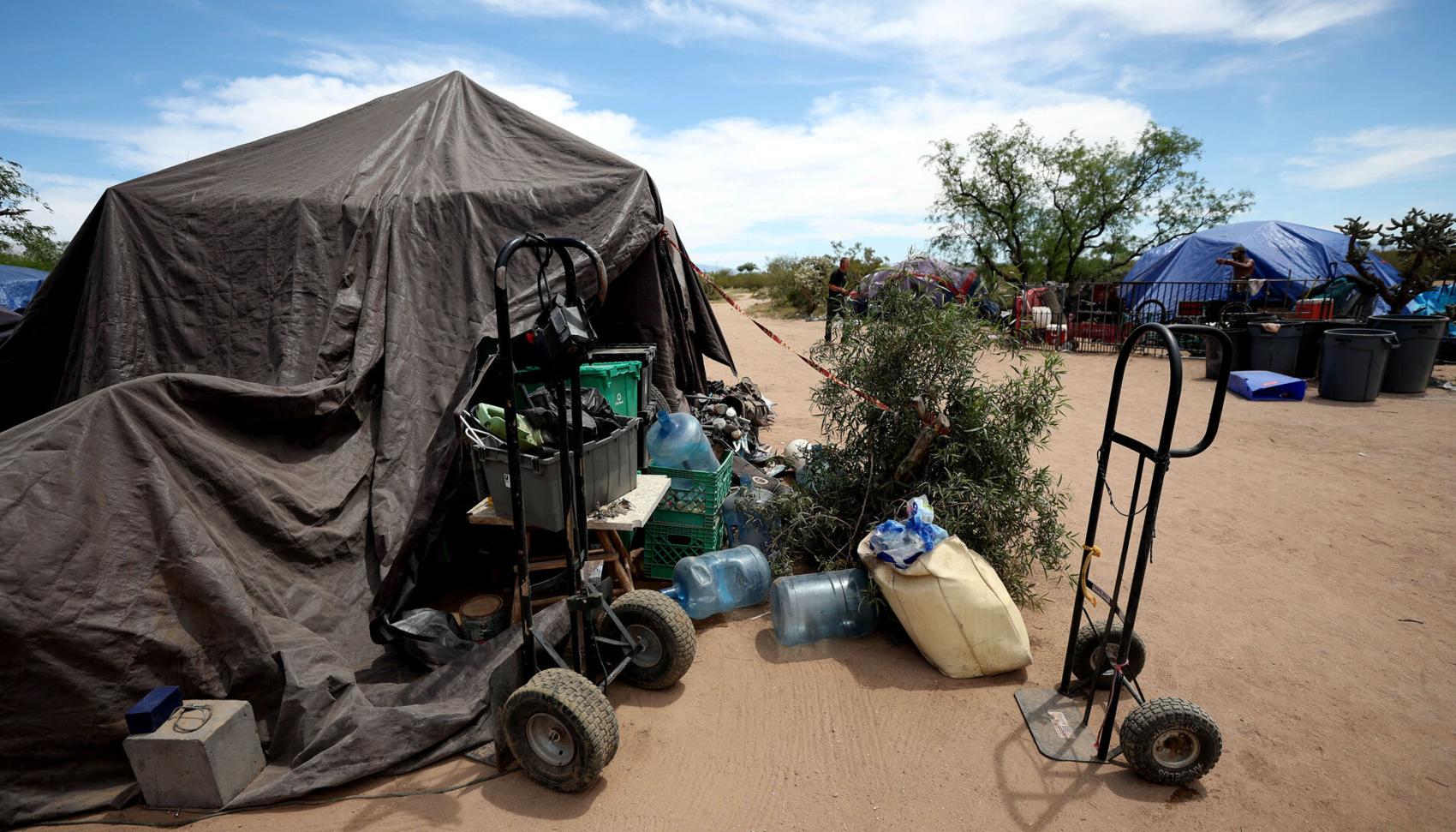 Photos: Tucson's biggest homeless camp, at the "100-Acre Wood" bicycle park