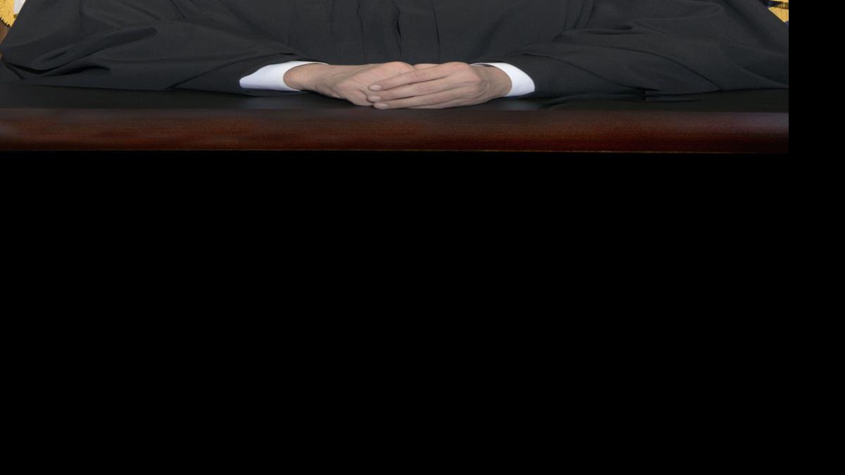 Michigan Supreme Court Justice Richard Bernstein speaks Thursday