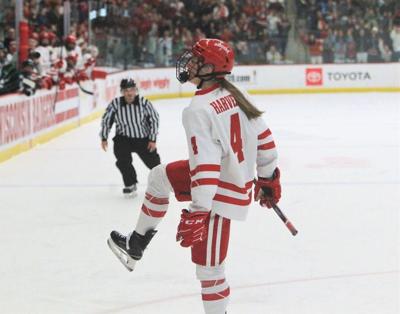 Wisconsin's Caroline Harvey celebrates after scoring a goal during the ...