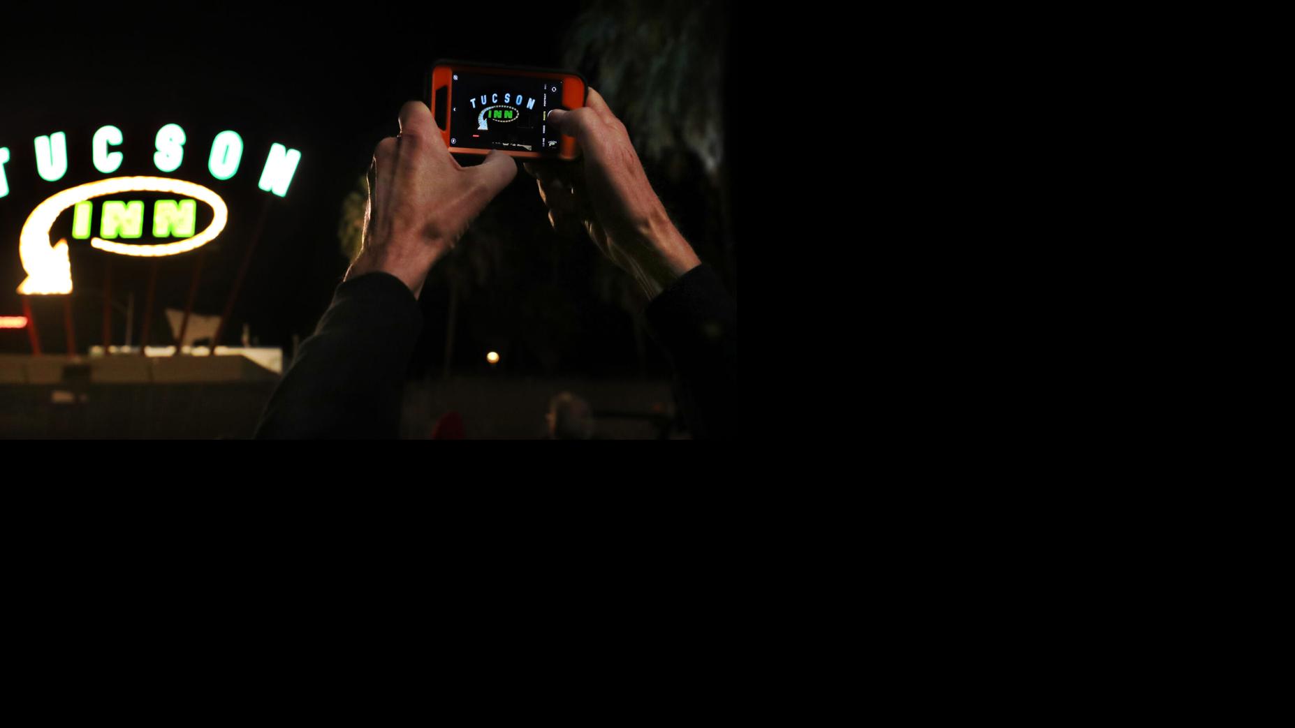 Photos: Newly restored Tucson Inn sign lights up for the first time