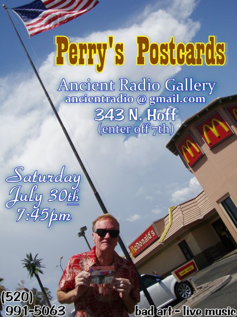 Hand-painted postcards are Al Perry's creation