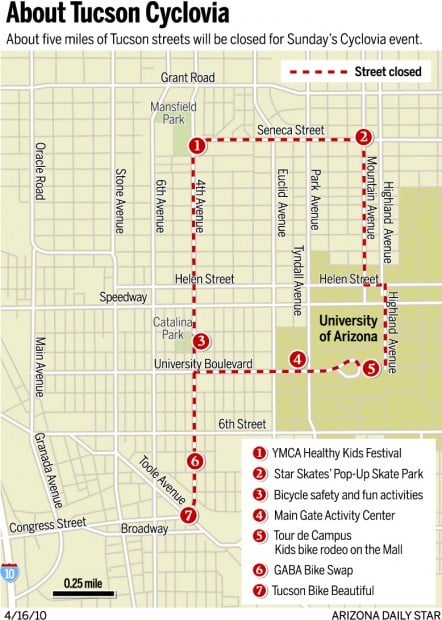 Some streets to close for bike event Sunday
