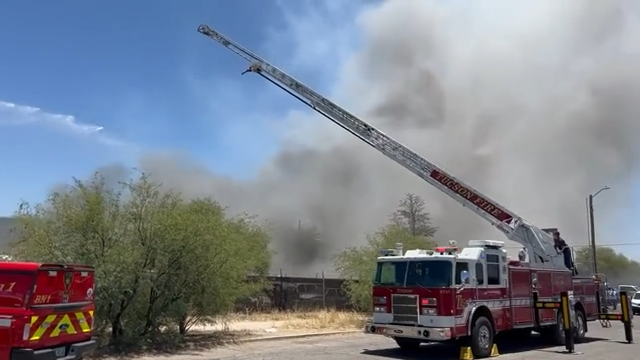 Tucson firefighters battle two-alarm fire near East Grant Road and ...