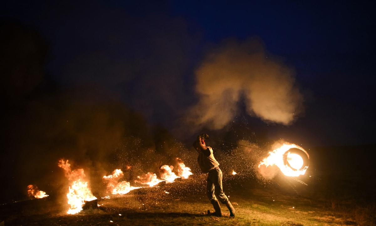 Photos: Tire burning in Romania