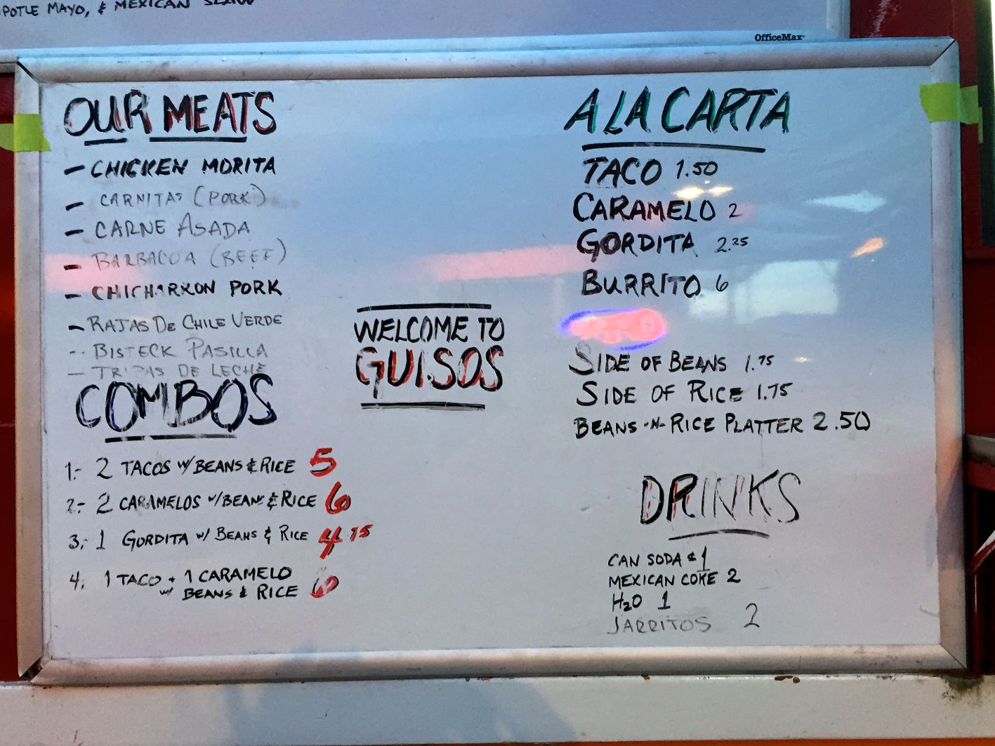 Guiso's: Mexican Soul Food menu