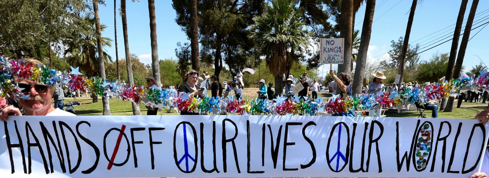 Photos: Thousands protest President Trump in Tucson