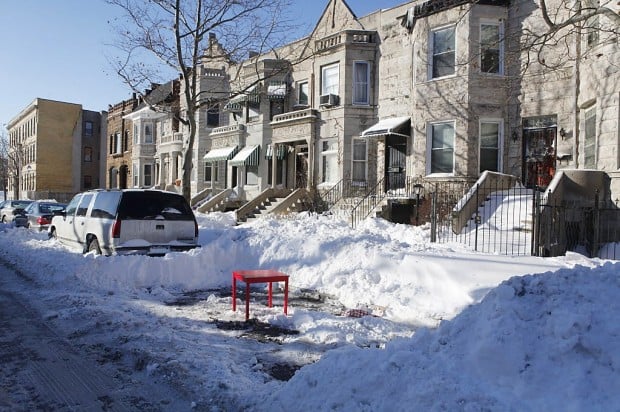 Chicago tradition of parking 'dibs' is revived after recent big blizzard