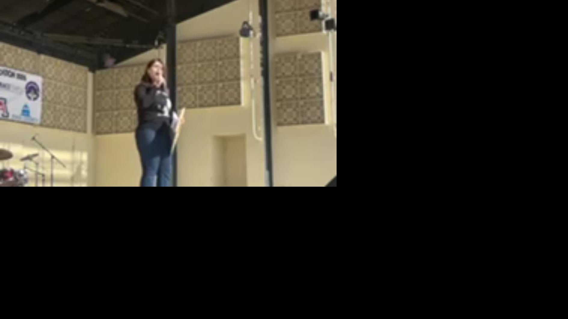 Tucson mayor Regina Romero speaks to the crowd during the Martin Luther ...