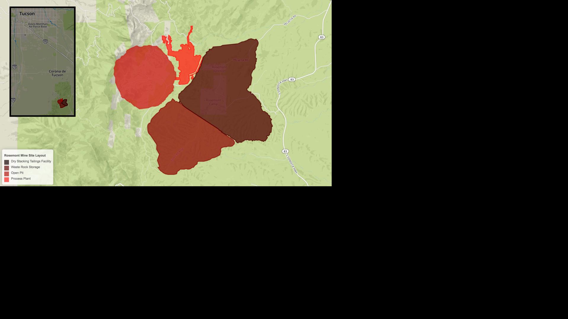 Map: Rosemont Mine Layout