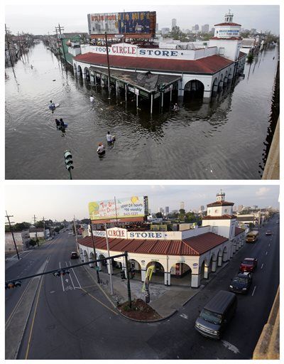 Hurricane Katrina: Before and after images
