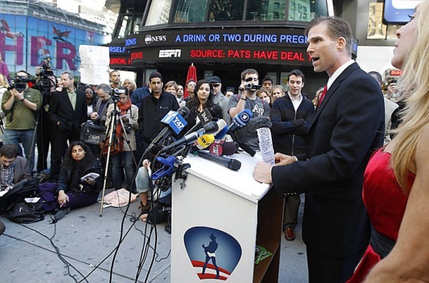 Times Square cowboy running for president