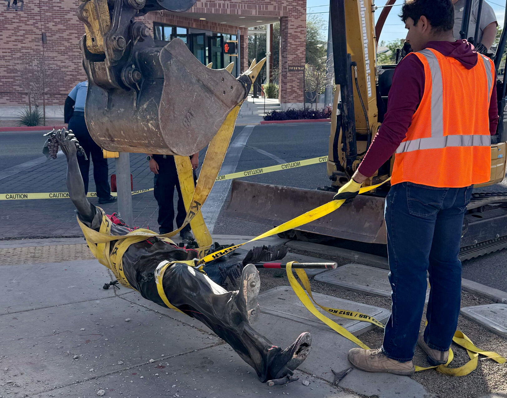 Tucson topples its César Chávez statue south of downtown