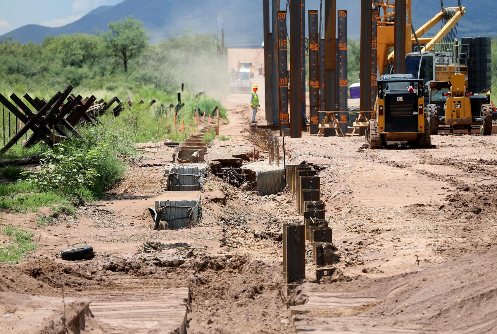 Monsoon storm floods border wall project across Arizona's San Pedro River