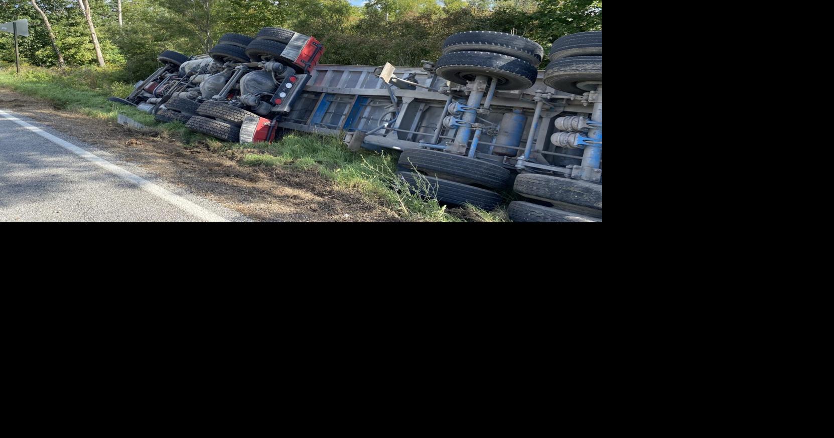 Semi driver OK after flipping truck | Local News | tuscolatoday.com