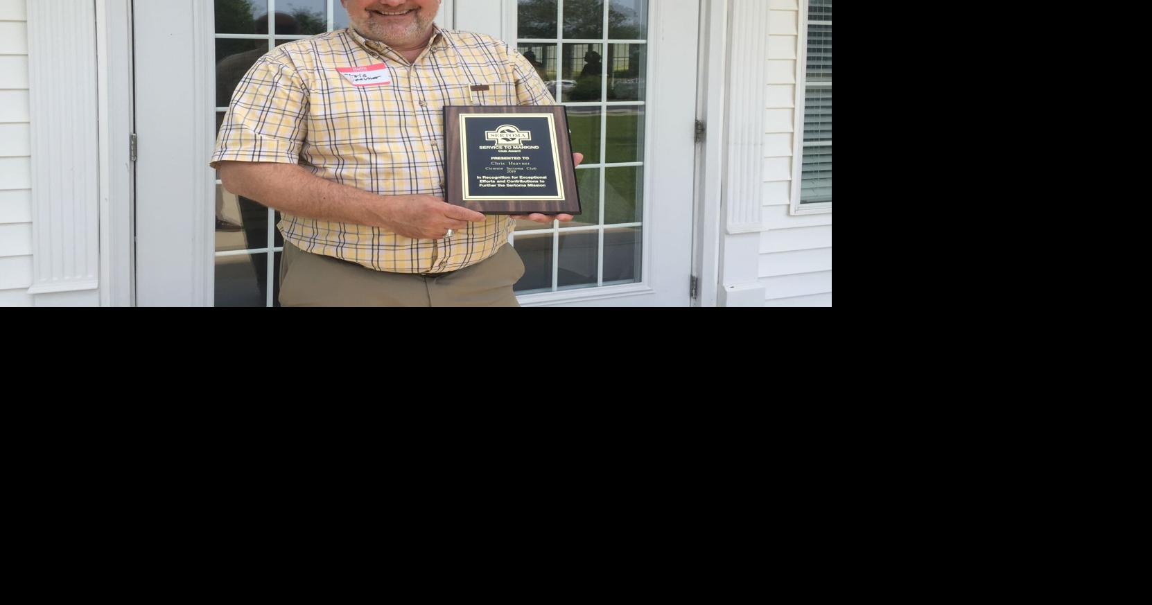 Sertoma Club honors Clemson pastor: Chris Heavner presented Service to ...
