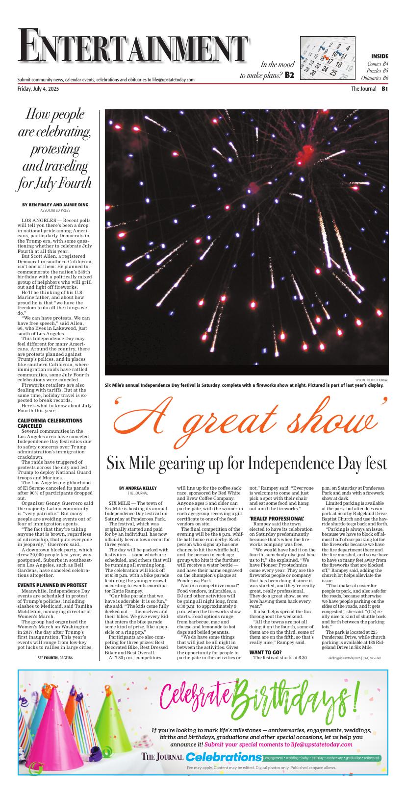 Page B01 | e-Edition | upstatetoday.com