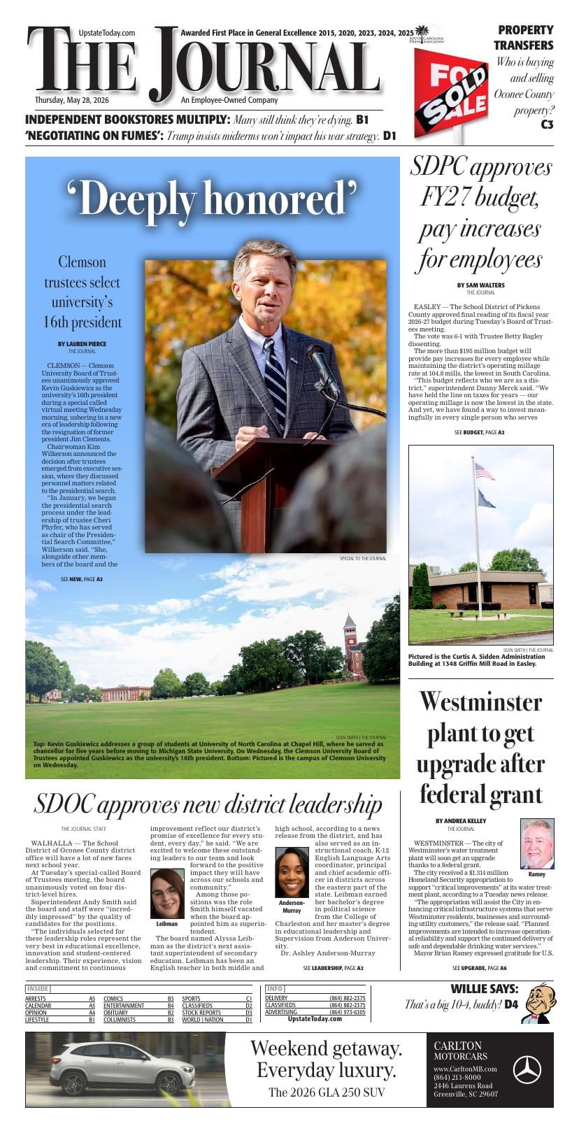 Page A01 | e-Edition | upstatetoday.com