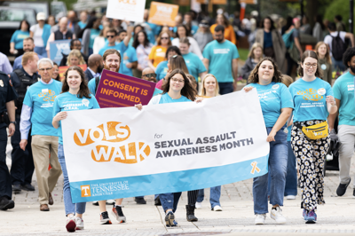 Teal floods campus at Vols Walk for Sexual Assault Awareness Month ...