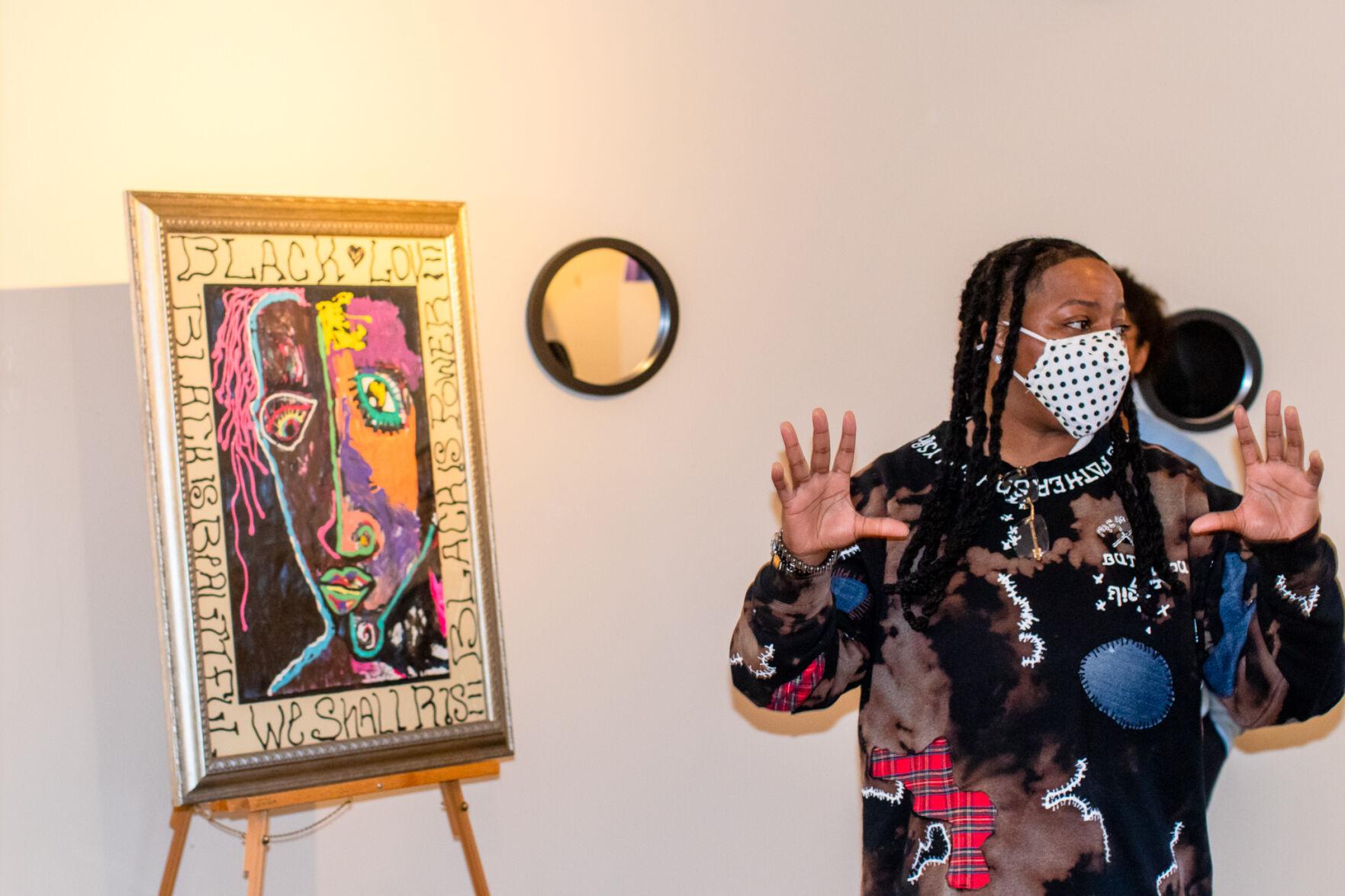 Artist Nori Clark visits Frieson Black Cultural Center, talks mixed ...