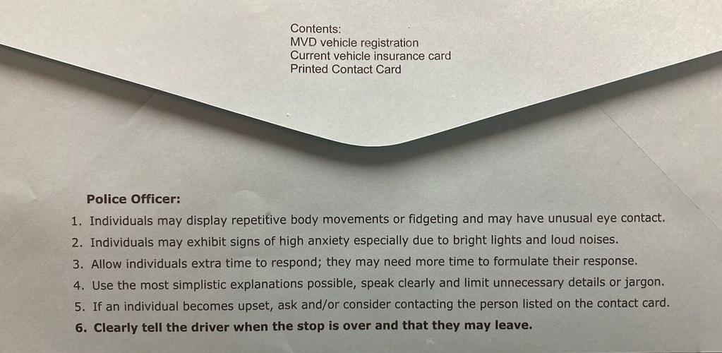 Blue Envelope program eases police encounters with autistic drivers ...