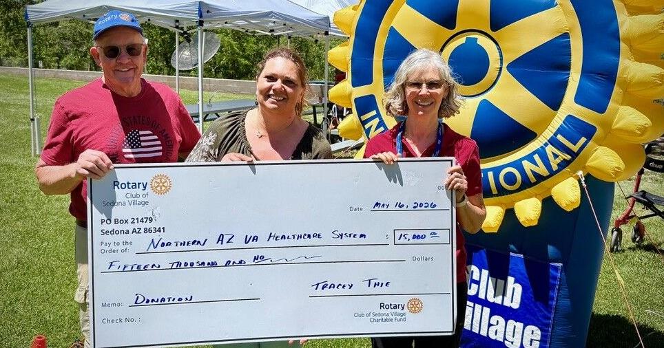 Rotary Club of Sedona Village Presents $15,000 Check at Veterans ...