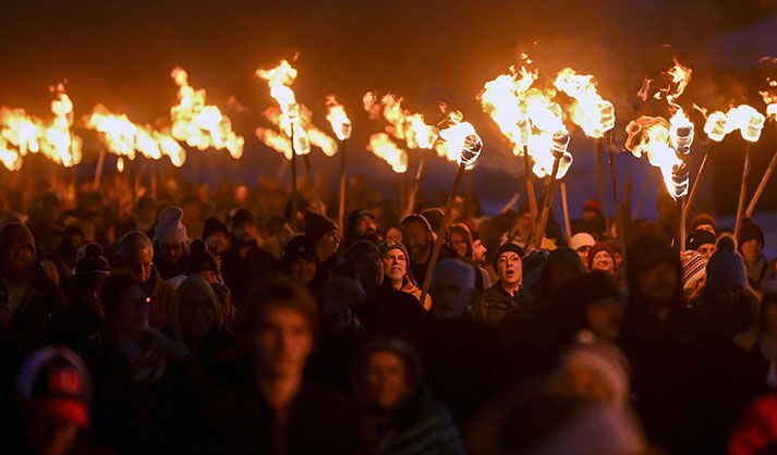 'Burn, beetle, burn': Hundreds of people torch an effigy of destructive ...