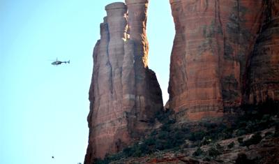 Sedona Fire, DPS Ranger Helicopter rescue hiker who fell from Cathedral ...