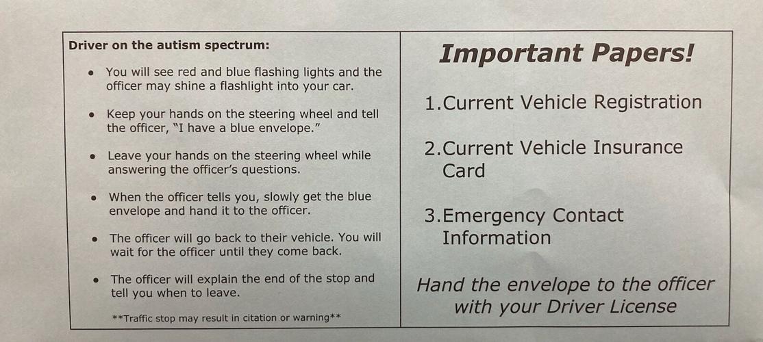 Blue Envelope program eases police encounters with autistic drivers ...