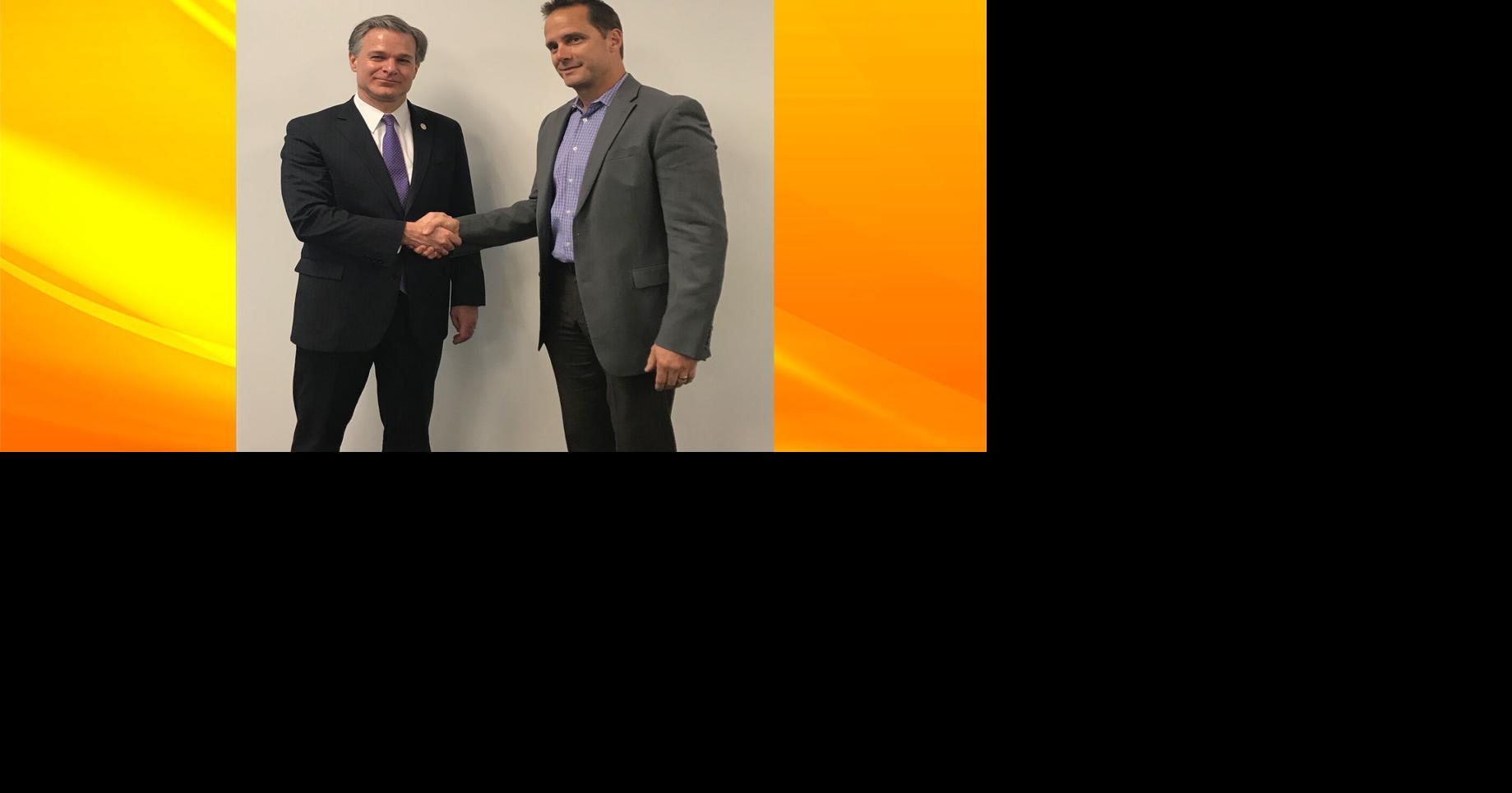 Police Chief Steve Gesell meets FBI Director Chris Wray | News ...