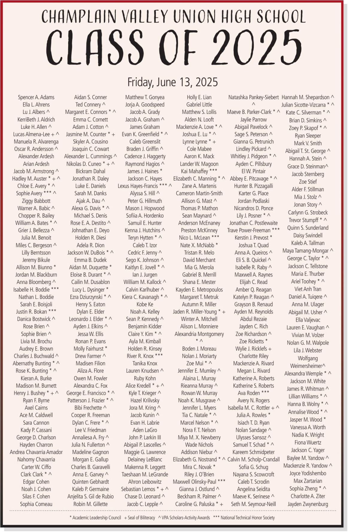Champlain Valley Union High School Class of 2025 | | vtcng.com