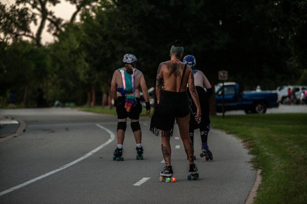 Topless Roller Skaters Glide Along Tulsa Trail In Support Of National