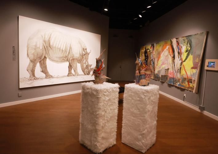 Janet Chaffee's encaustic painting at Baylor art museum