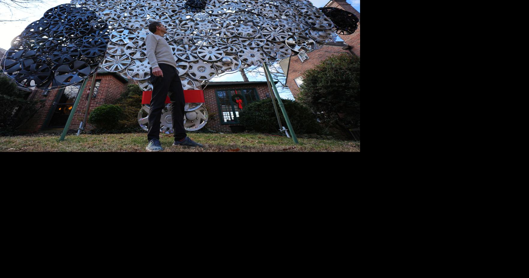 Baltimore cyclist finds joy in collecting lost hubcaps and stringing ...