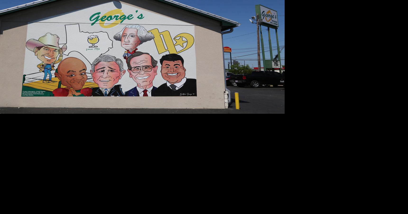 Famous Georges on George’s mural, thanks to Baylor students