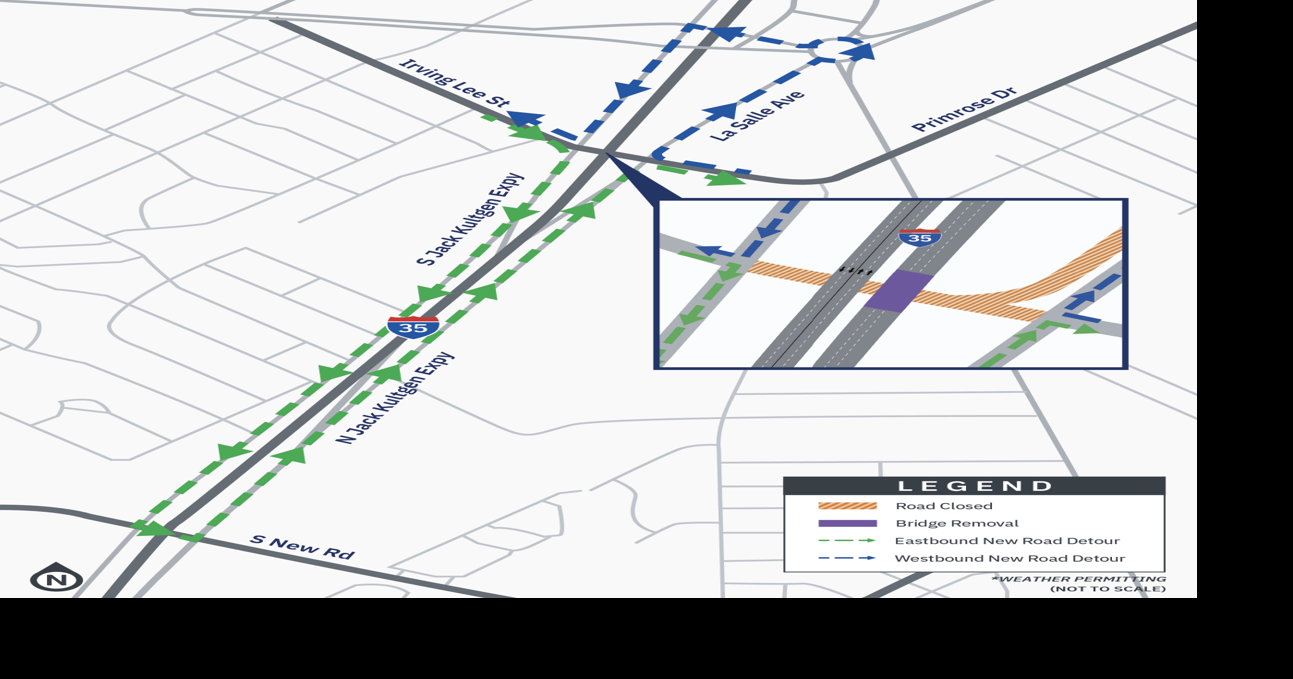 Closure planned at Irving Lee, I-35 Thursday night