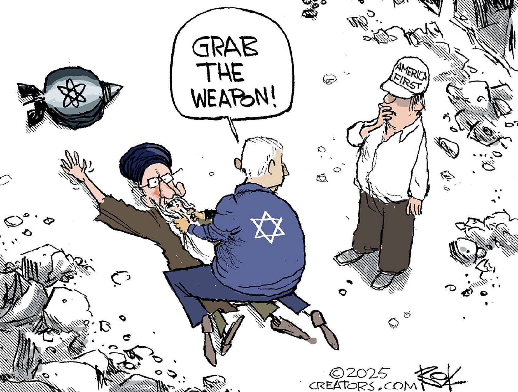 10 political cartoons target the war between Iran and Israel