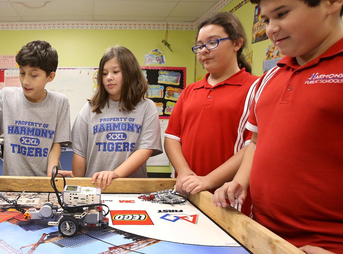 Harmony Science students prepare for robot competition