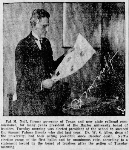 Pat M Neff: Exploring Texas governor turned Baylor president