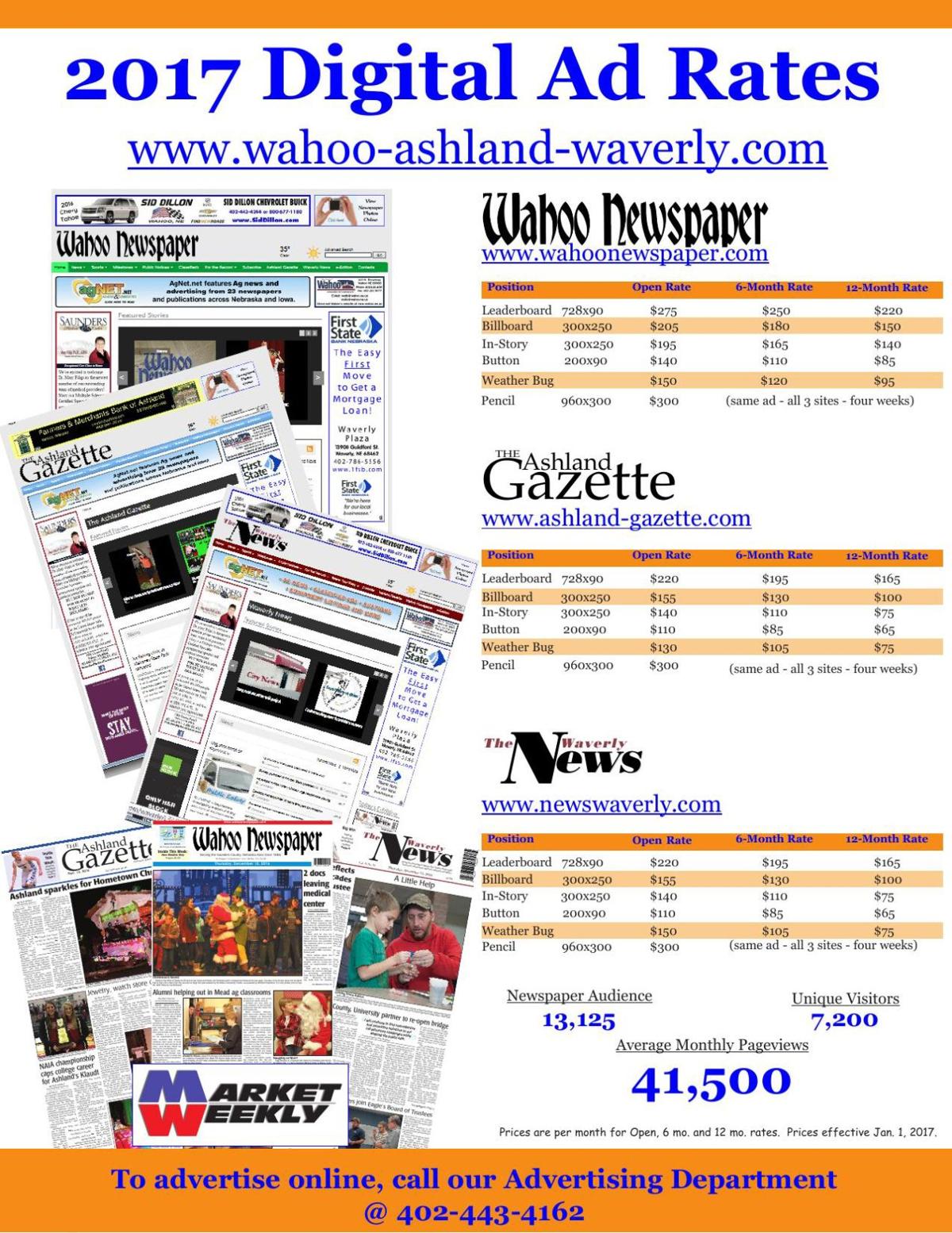 2017 Digital Ad Rates