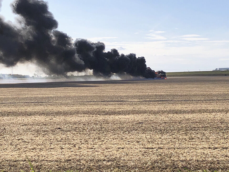 Combine catches fire outside Dwight, quickly extinguished | Local News ...