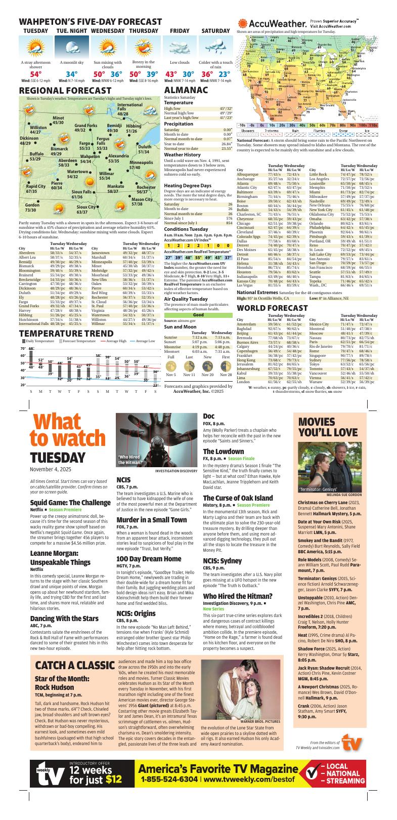 Page B01 | National Edition | wahpetondailynews.com