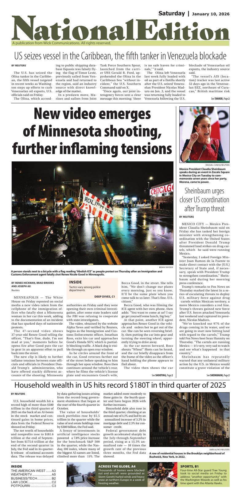 Page A1 | National Edition | wahpetondailynews.com