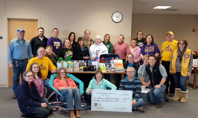 Laporte-Benedict Lions give $2,400 in support of Laporte teachers ...