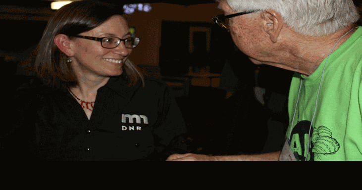DNR Commissioner Sarah Strommen (left) talked with Jerry Horgen ...