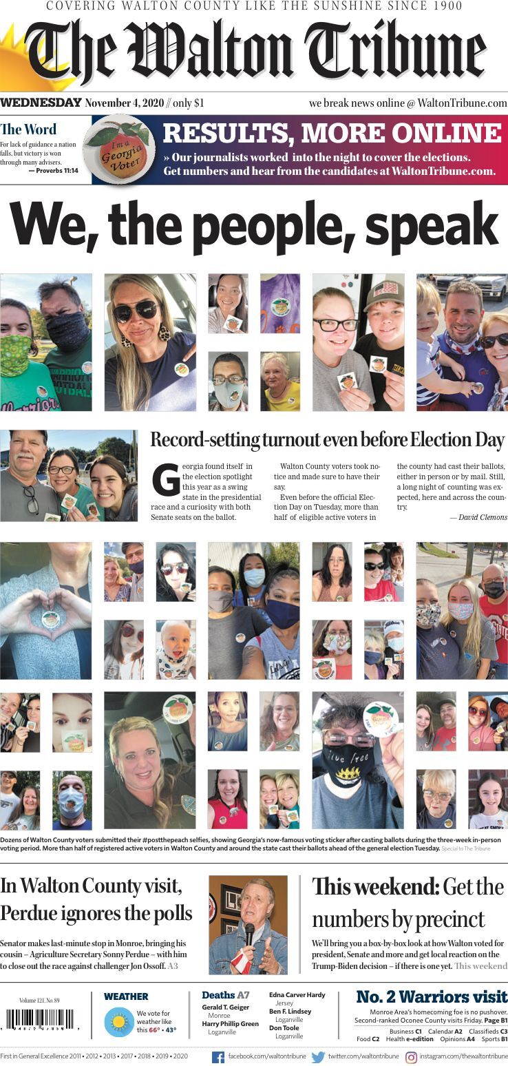 November 2020 Front Pages | Multimedia | waltontribune.com