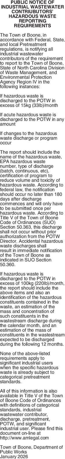 PUBLIC NOTICE OF INDUSTRIAL WASTEWATER | Public Notices ...