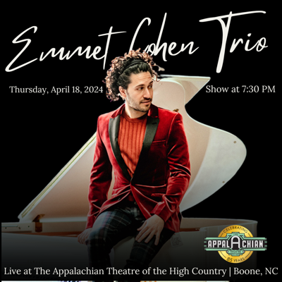 Emmet Cohen Trio playing at App Theatre on April 18 | Mountain Times ...