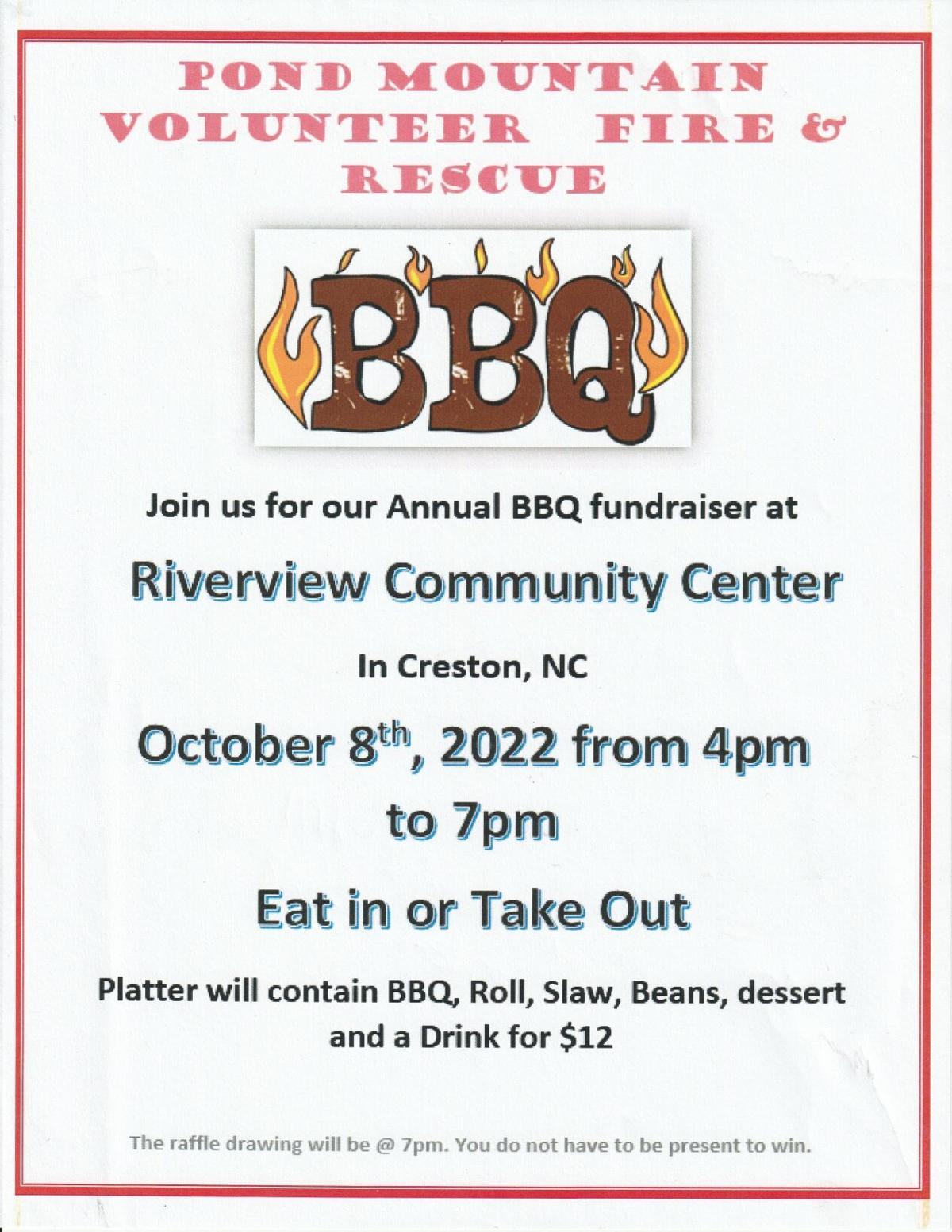 Pond Mountain Volunteer Fire and Rescue to hold annual BBQ fundraiser ...