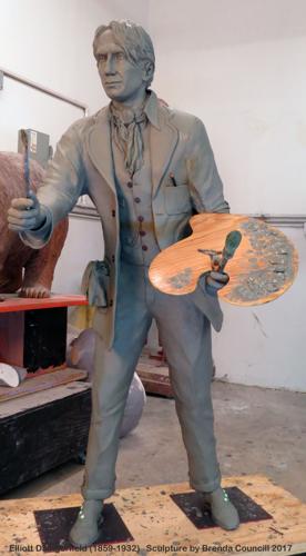 The artist is now the art subject: Elliott Daingerfield sculpture being ...